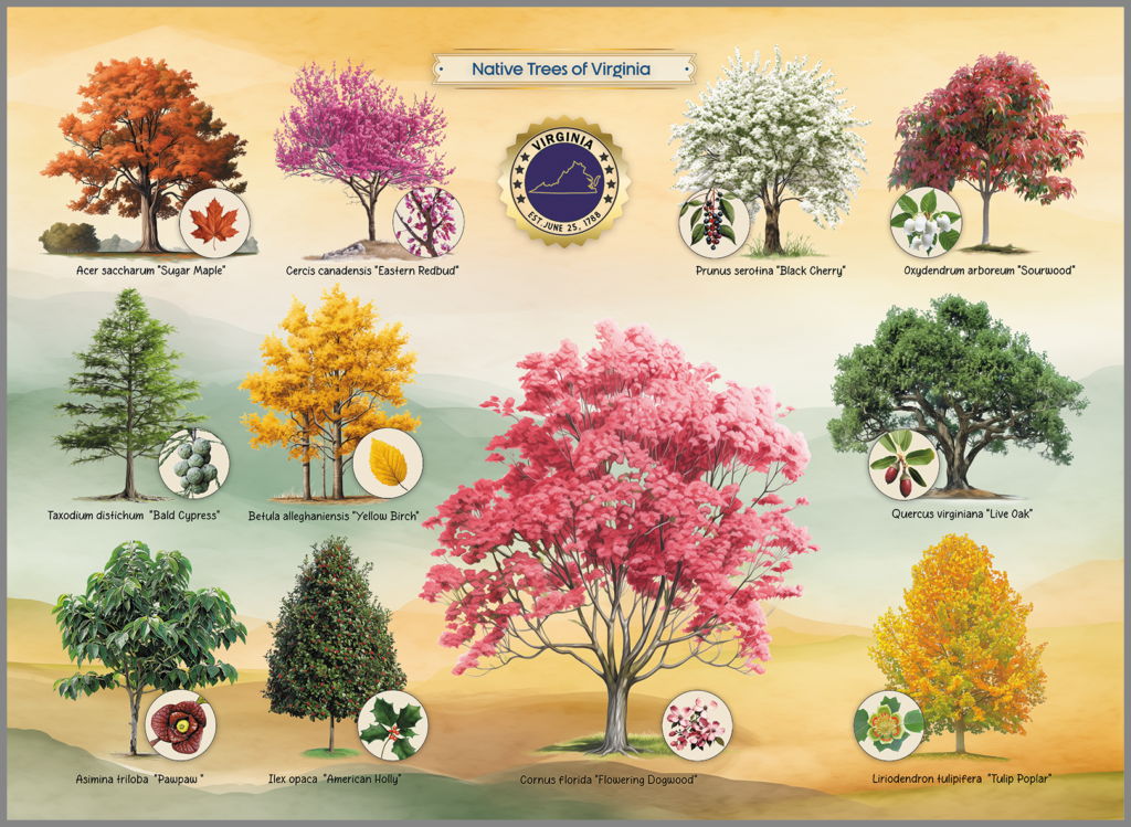 Native Trees of Virginia Jigsaw Puzzle - Highland Creek Puzzles